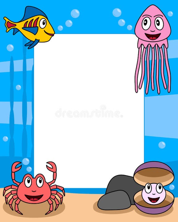 Ocean Life Photo Frame [3] stock vector. Illustration of card - 9392073