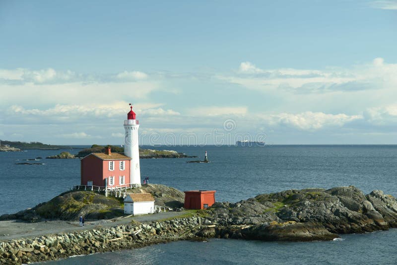 Ocean Lighthouse Victoria Canada Stock Photo - Image of shipping ...