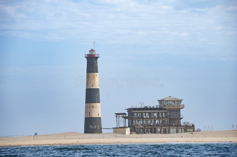 Ocean Lighthouse Walvis Bay , Pelican Point Stock Image - Image of ...
