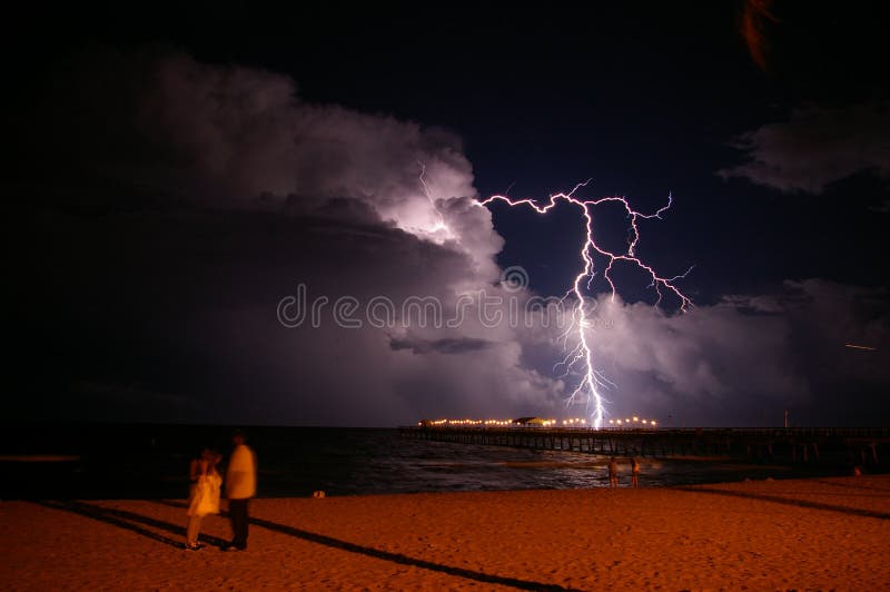 Ocean Lightning stock photo. Image of danger, scenic - 52569936