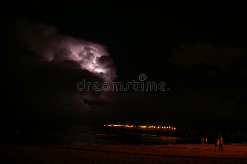 Ocean Lightning stock photo. Image of weather, summer - 52569980