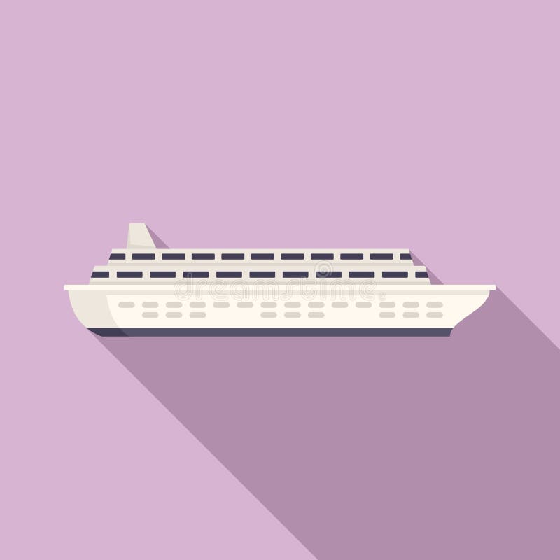 Ocean Liner Icon, Flat Style Stock Vector - Illustration of smoke, flat ...