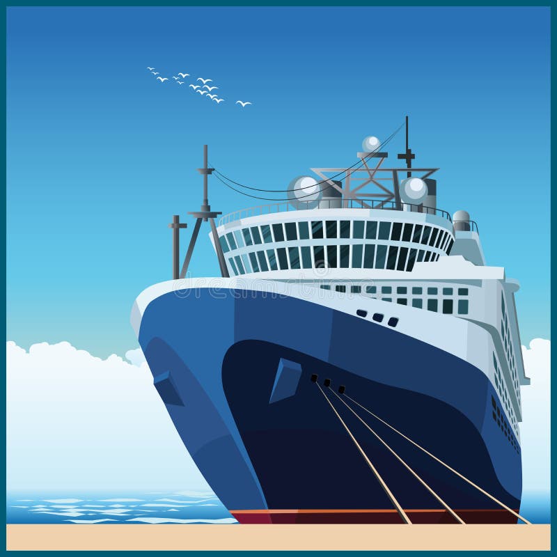 Ocean liner at night stock vector. Illustration of night - 97121827