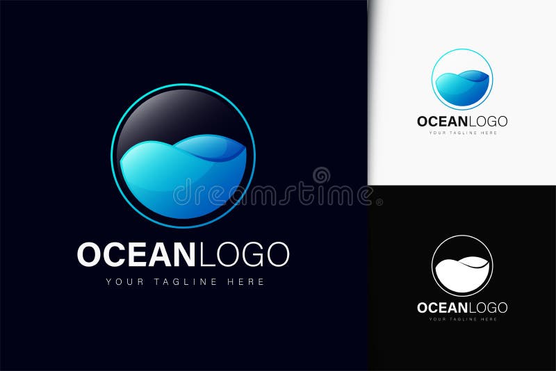 Ocean Logo Design with Gradient Stock Vector - Illustration of simple ...