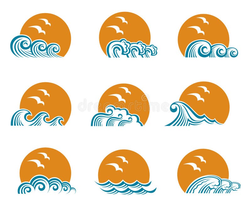 Ocean logo designs stock vector. Illustration of environment - 93232224