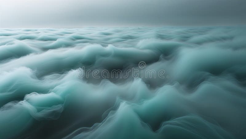 Ocean Mist Texture in Teal and Gray with Flowing Fog and Subtle ...