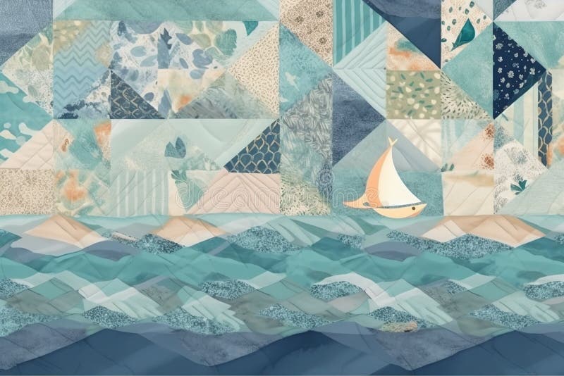 Ocean Mock Up Design with Patchwork Details, Concept of Texture ...