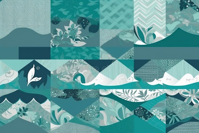 Ocean Mock Up Design with Patchwork Details, Concept of Texture ...