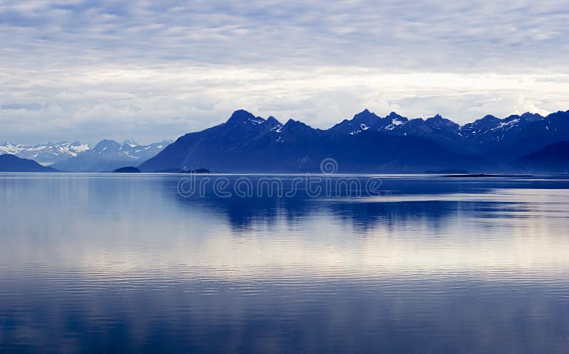 Ocean, Mountain, Sky. Layers Alaska Stock Image - Image of scene ...