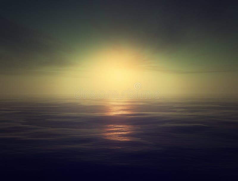 Ocean and ice at night stock illustration. Illustration of nature ...