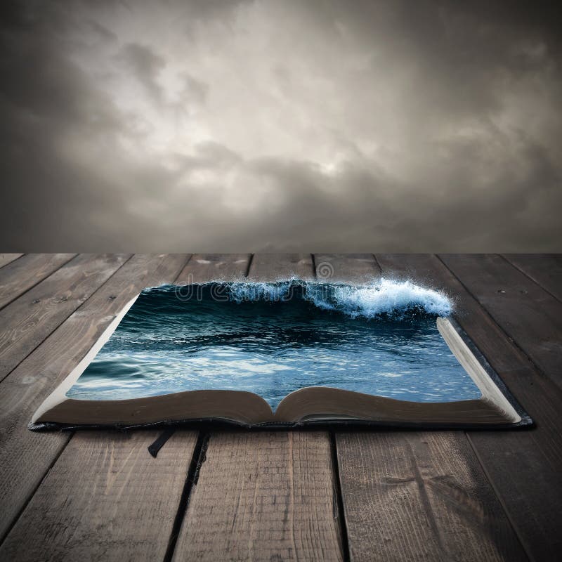 Ocean on an open book stock image. Image of dark, ripples - 43772721