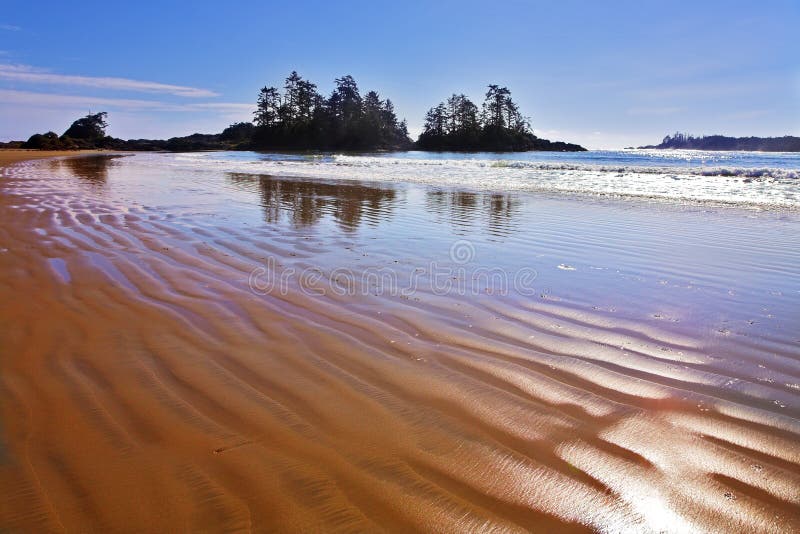 Ocean Outflow on an Enormous Beach Stock Photo - Image of horizon ...