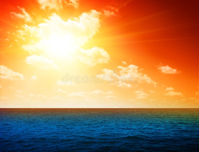 Ocean Sunset Sun Water Waves Stock Photo - Image of sparkling, travel ...