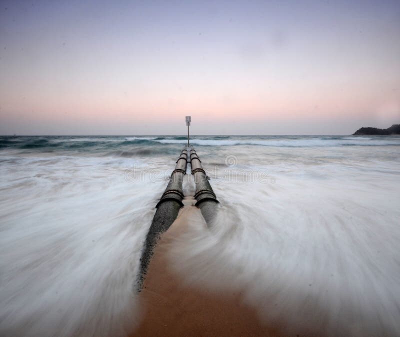 Ocean Pipe stock image. Image of beach, water, outlet - 26963525