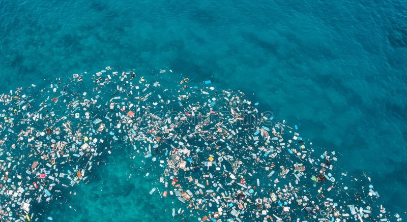 Ocean Plastic Pollution Aerial View Aerial View of Ocean Pollution ...