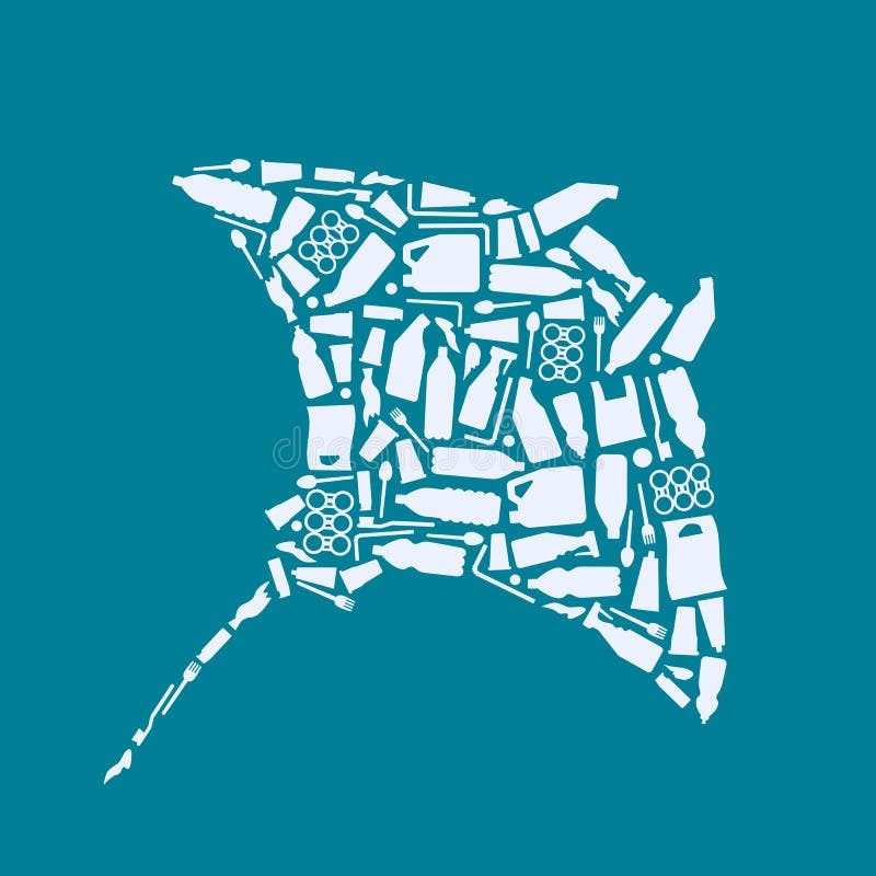 Stop Ocean Plastic Pollution. Ecological Poster with Text. Fisherman ...