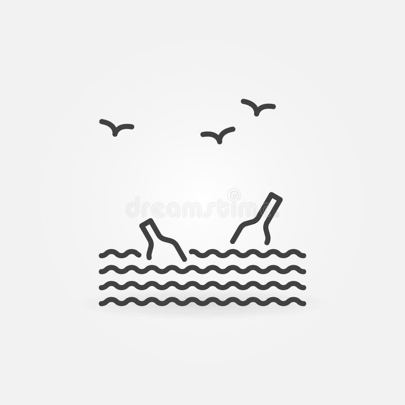 Ocean Plastic Pollution Linear Vector Concept Icon Stock Vector ...