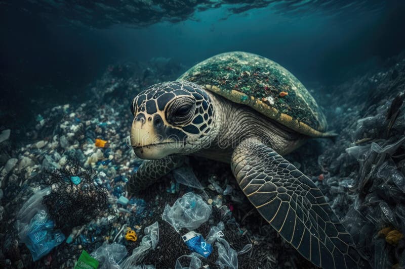 Sea Turtle Plastic Pollution Stock Illustrations – 1,089 Sea Turtle ...