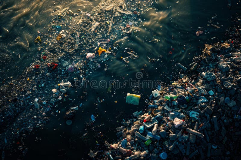 Ocean Pollution Crisis: Plastic Garbage Floating in Contaminated Waters ...