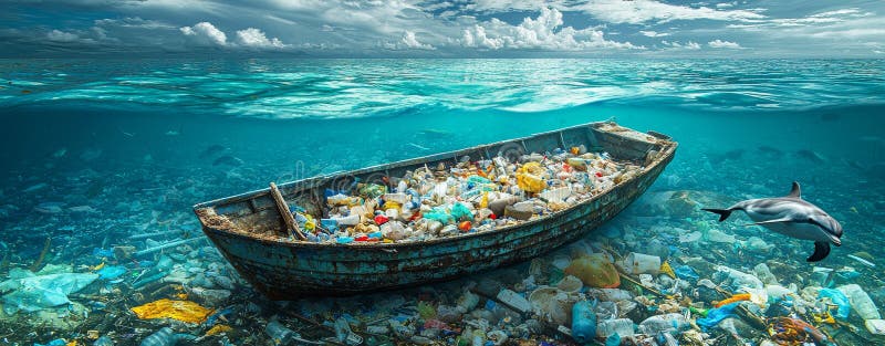Ocean Pollution from Plastic and Human Litter, Coupled with Floating ...