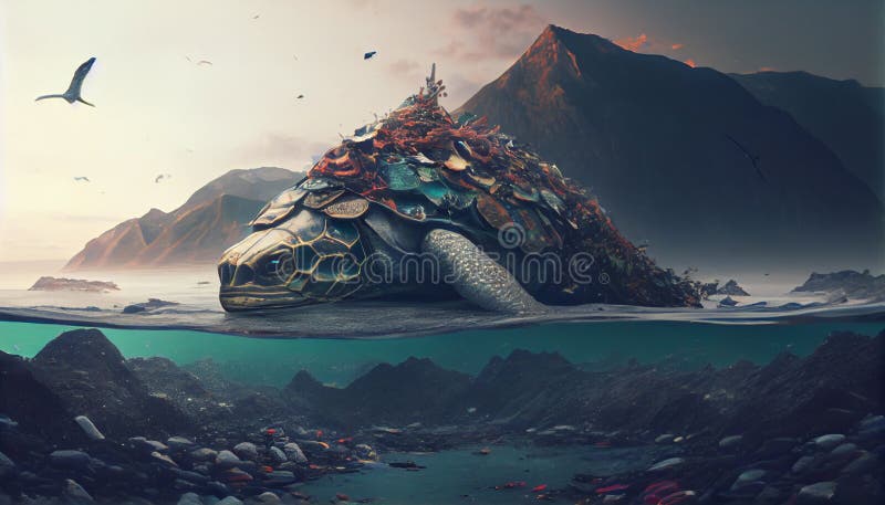 Ocean Pollution Turtle Stock Illustrations – 834 Ocean Pollution Turtle ...