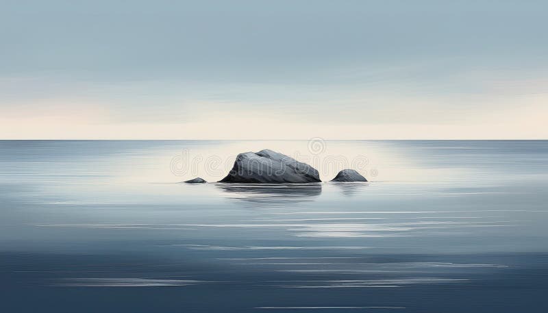 Ocean Quiet in Minimal Form Stock Illustration - Illustration of modern ...
