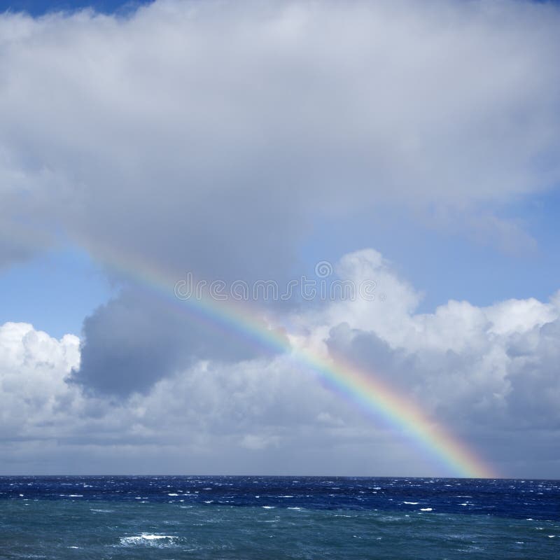Ocean with rainbow. stock photo. Image of 070708z0138 - 3187648