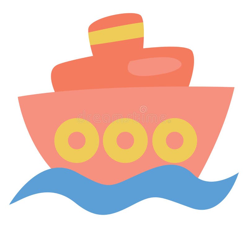 Ocean red ship, icon stock vector. Illustration of sailboat - 258924142