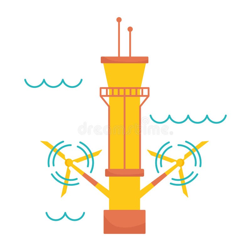 Ocean Renewable Energy Industry Stock Vector - Illustration of energy ...