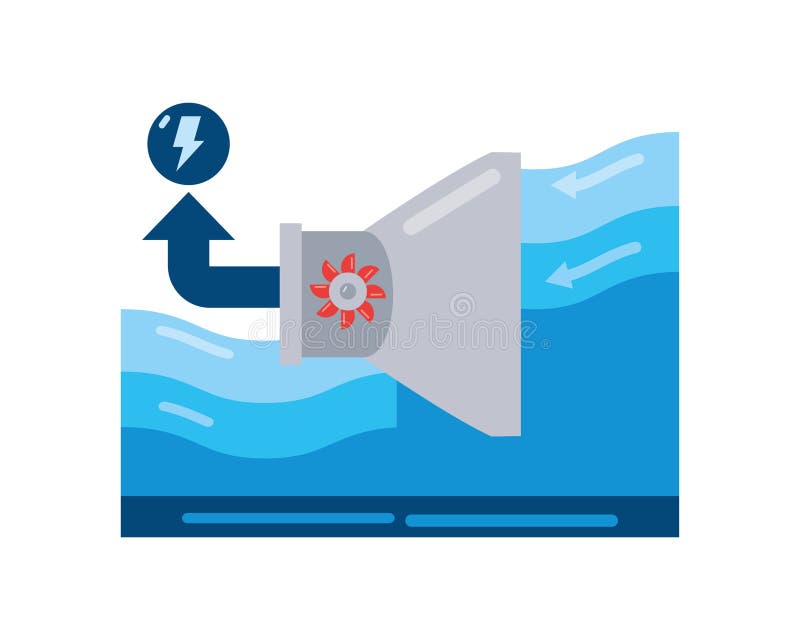 Ocean Renewable Energy Power Station Stock Vector - Illustration of ...