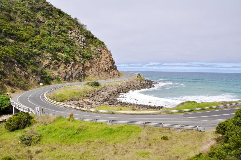 Winding Road to the Ocean stock photo. Image of cliffs - 275214