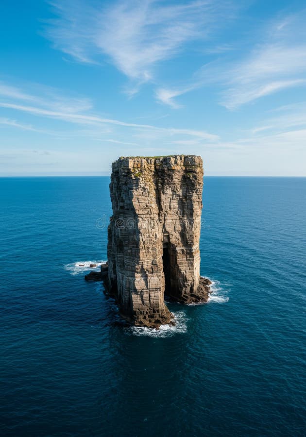 Ocean Rock Formation Under Bright Sunlight Stock Illustration ...