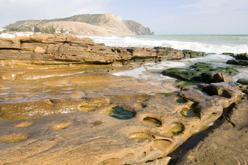 Ocean Rock with a View - Horizontal Stock Photo - Image of outside ...