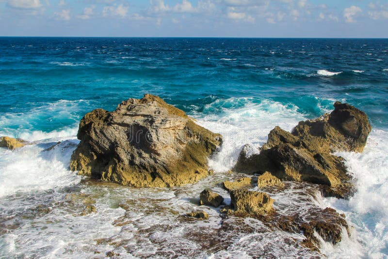 Colorful Jagged Rocks On An Ocean Coast Stock Photo - Image of cape ...