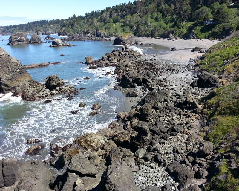 Ocean Rocks on the Lost Coast Stock Photo - Image of landscape, spring ...