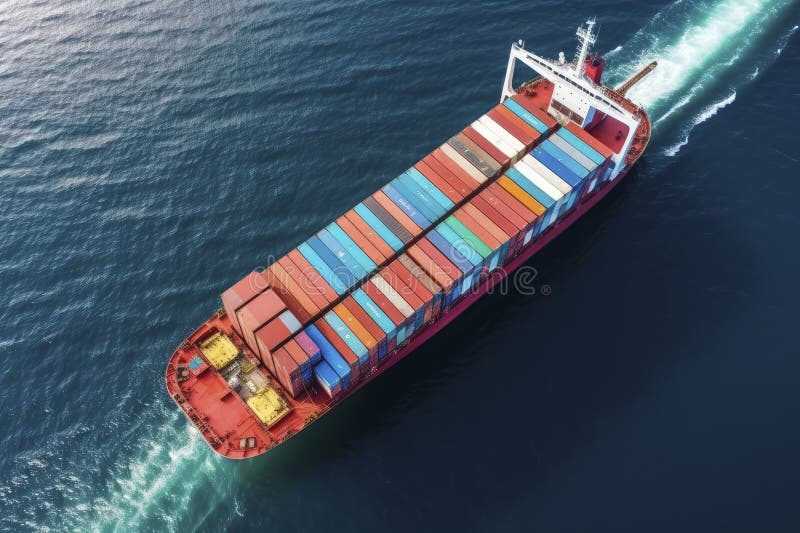 Ocean S Freighter in Full Swing. Generative AI Stock Illustration ...