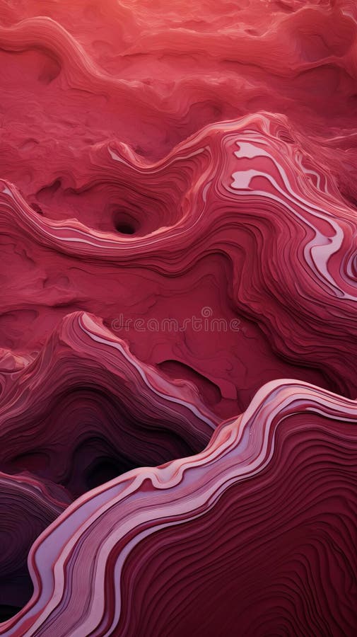 Marbleized Oceanic Abstraction with Ruby Ridges and Rippling Waves ...