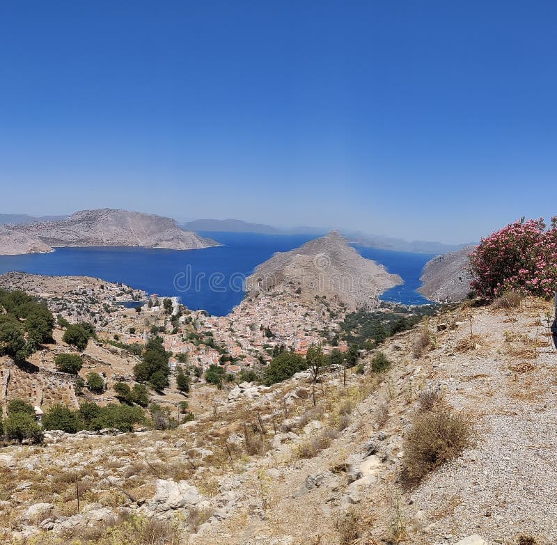 Ocean Sea Island Symi Greece Stock Photo - Image of plateau, landscape ...