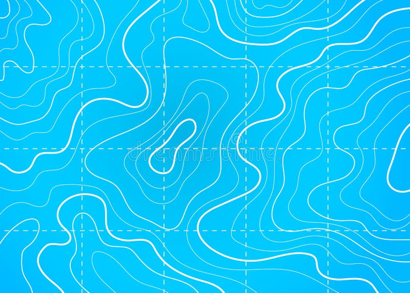 Ocean and Sea Topographic Map with Marine Floor Stock Illustration ...