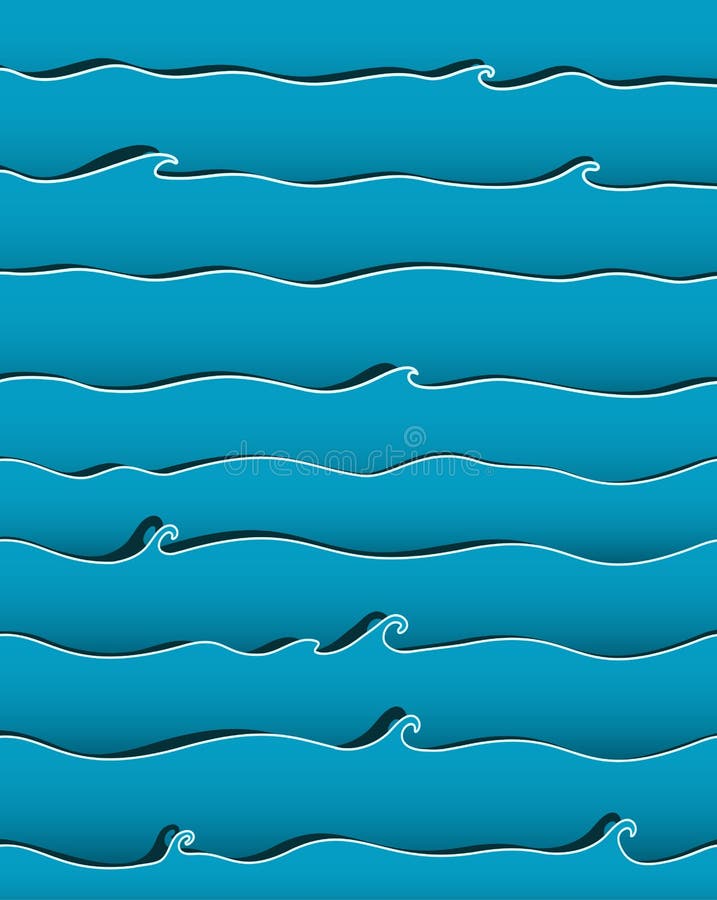 Ocean or Sea Waves Background Stock Vector - Illustration of vacation ...