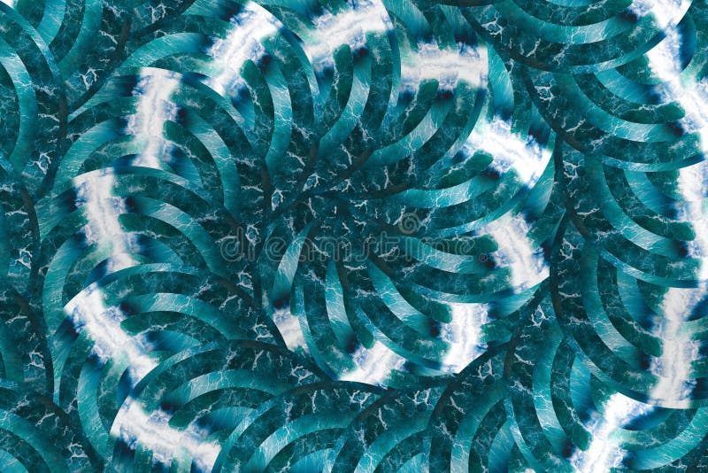 Ocean Sea Waves Circle Diplacement. Spiral Pattern Stock Illustration ...