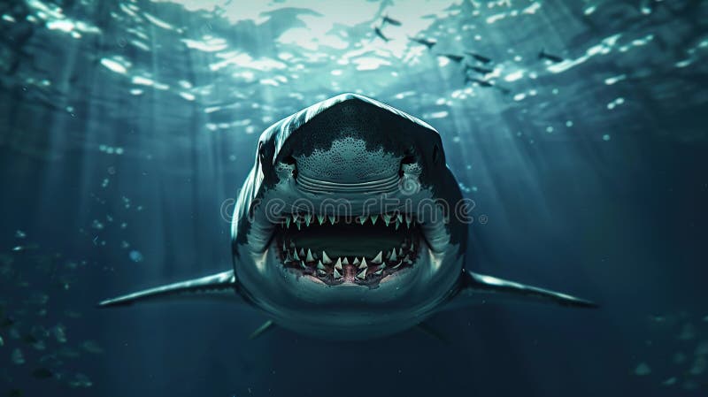 Ocean Shark Bottom View from . Generative Ai Stock Illustration ...