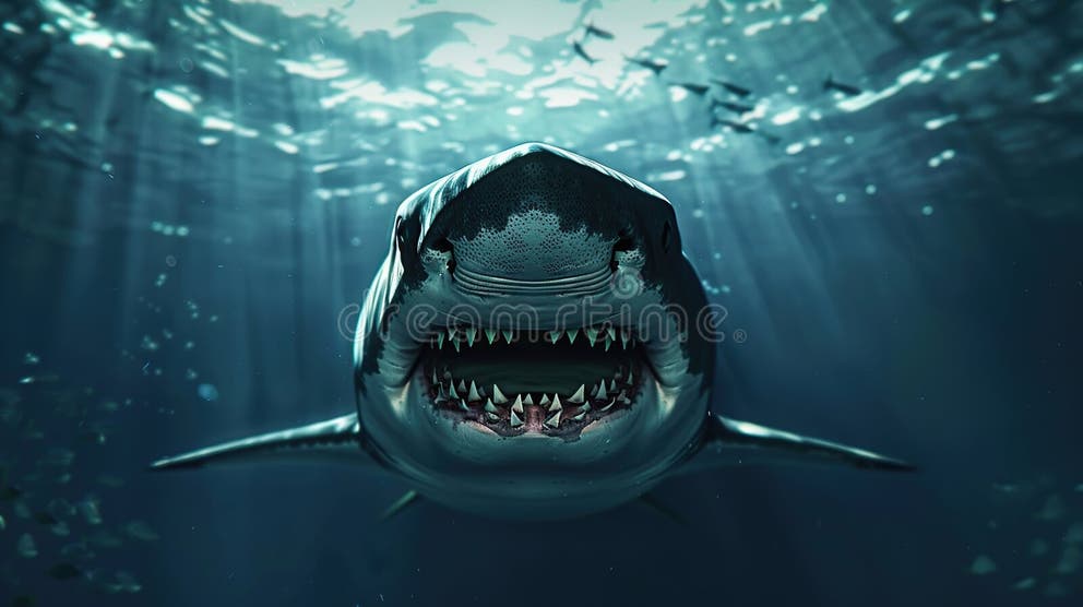 Ocean Shark Bottom View from . Generative Ai Stock Illustration ...