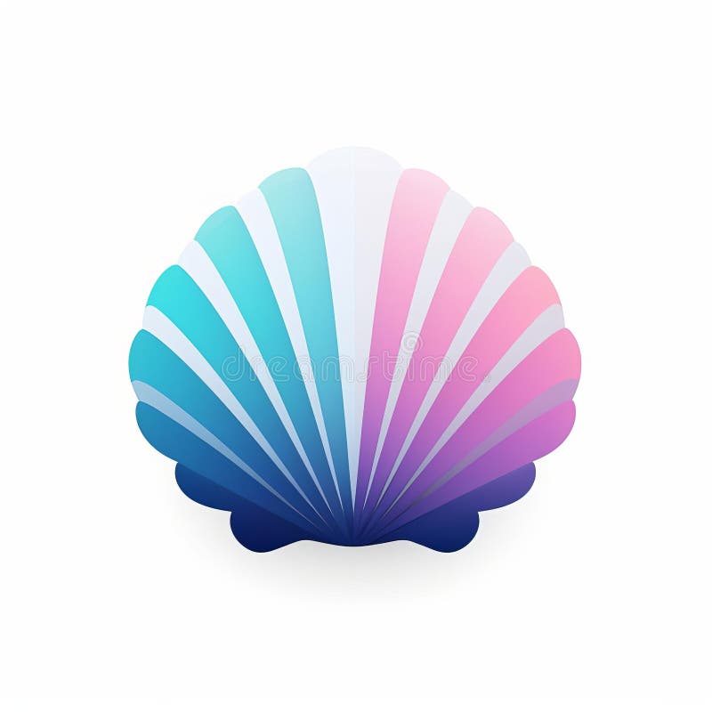 Ocean Shell Icon: Minimalistic Pattern with Striking Use of Color Stock ...