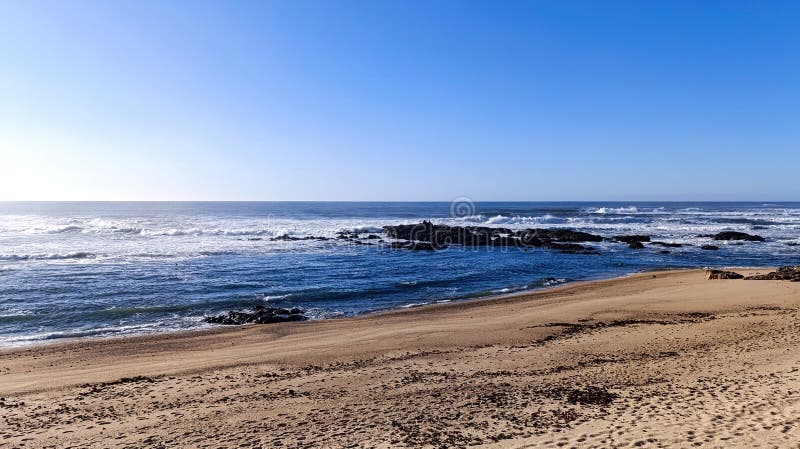 The Ocean Shore. Beautiful Blue Sky Over the Ocean. Beautiful Sandy ...