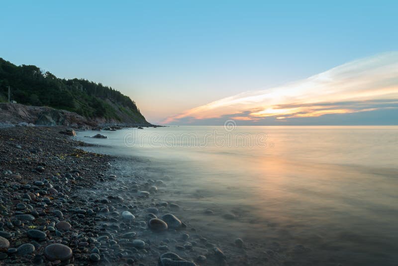 Ocean Shore at a Crack of Dawn (Slow Shutter Speed) Stock Image - Image ...