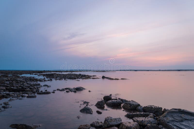 Ocean shore at low tide stock photo. Image of pier, ship - 42823086