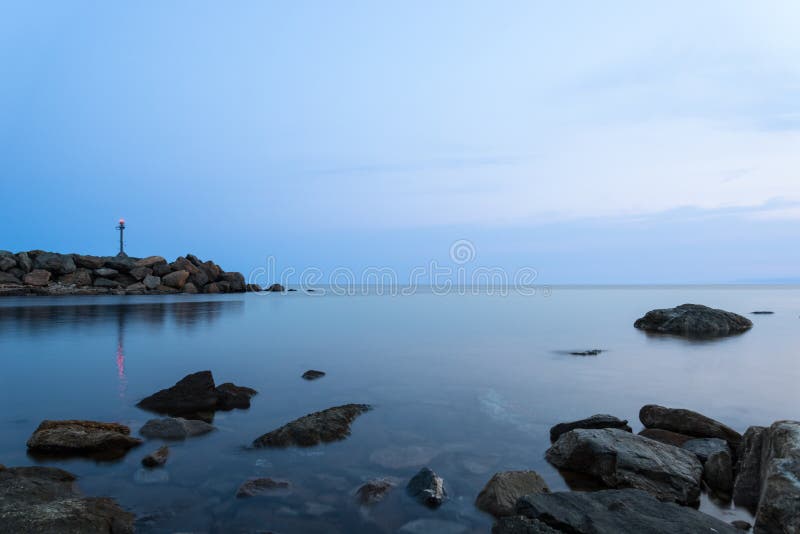 Ocean Shore (Slow Shutter Speed) Stock Image - Image of view, nautical ...