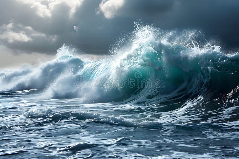 Ocean Shore Wave Closeup. Surfing on the Sea Wave Stock Illustration ...