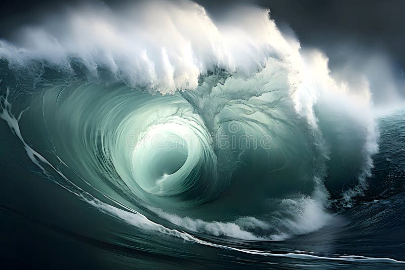 Ocean Shore Wave Closeup. Surfing on the Sea Wave Stock Illustration ...